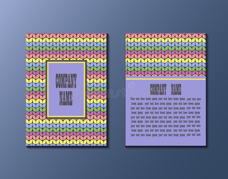 Flyer Template with Knitting Pattern. Stock Vector - Illustration of ...