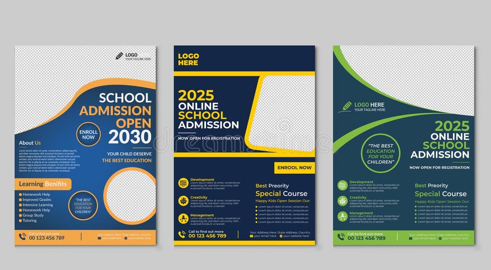 Flyer Template Layout for Back To School and Educational Leaflet Vector ...