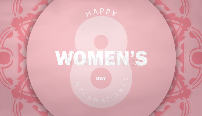 Flyer Template 8 March Pink Color with Luxury Pattern Stock Vector ...