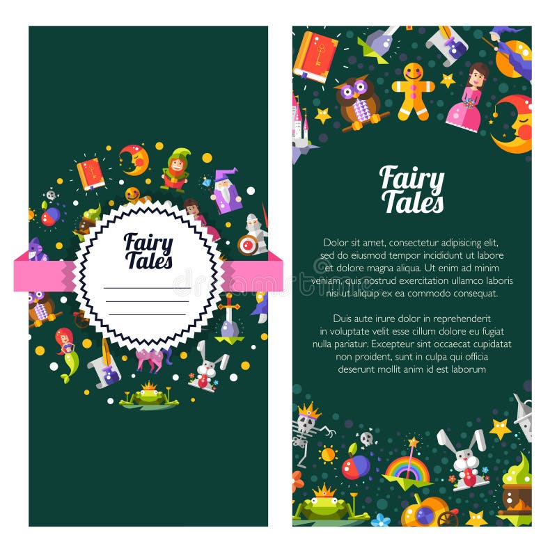 Set of Fairy Tales Flat Design Magic Icons and Stock Vector ...