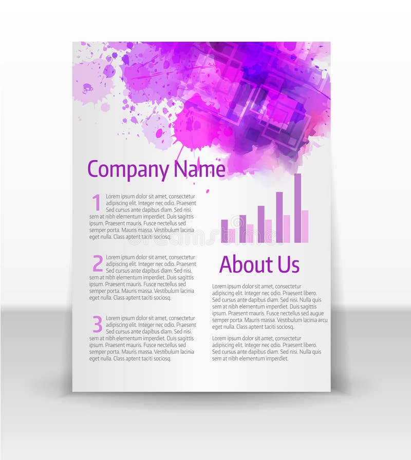 Flyer Template with Splash Design Stock Vector - Illustration of layout ...