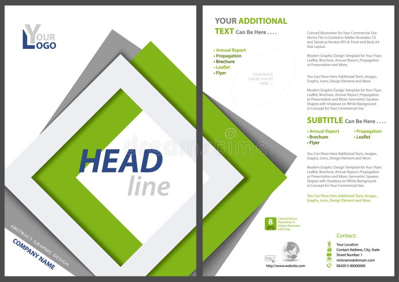 Flyer Template with Square Frames Stock Vector - Illustration of square ...