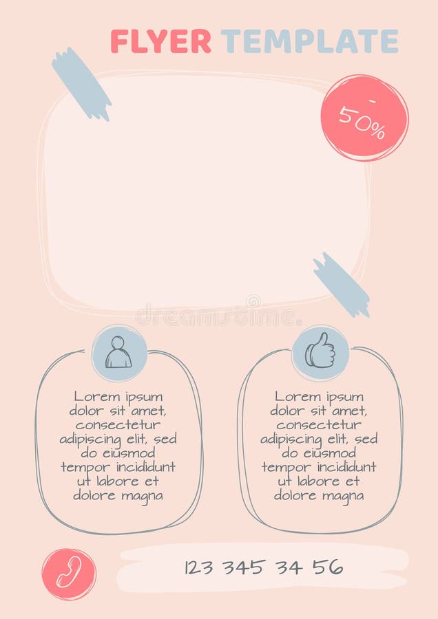 Flyer Template. Vector Editable Layout with Photo Space for Advertising ...