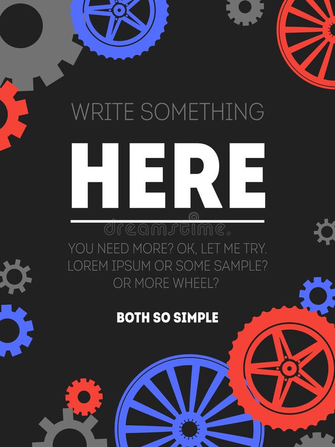 Flyer template with wheels stock illustration. Illustration of gears ...
