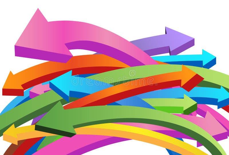 Flying 3D Arrows stock vector. Illustration of horizontal - 9416460