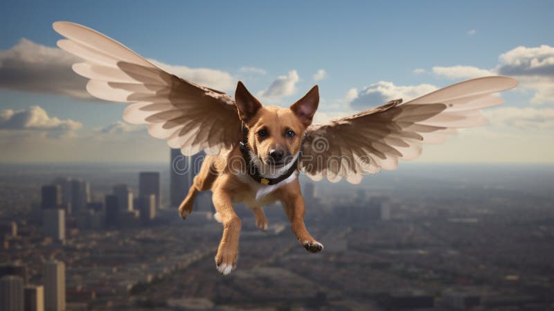 Flying Above City Dog Wings Stock Photos - Free & Royalty-Free Stock ...
