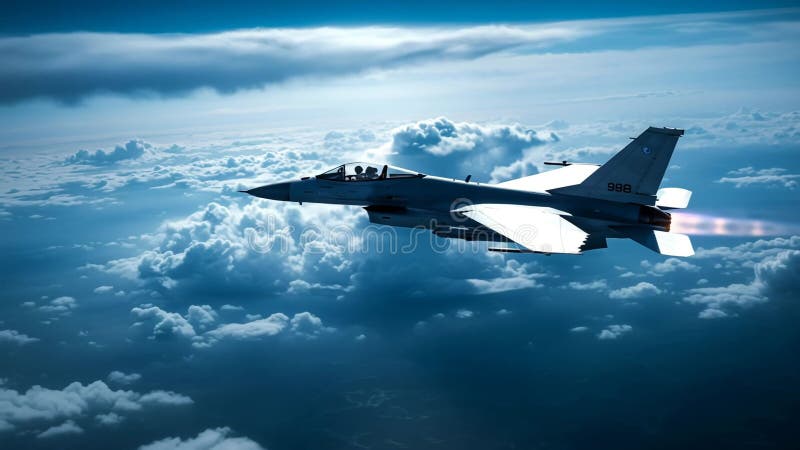 Flying Above the Clouds a Jet Plane in Atmospheric Flight Stock Video ...