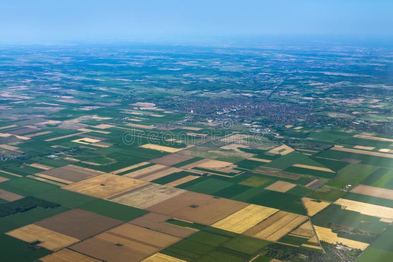 Flying Above Earth. Aerial View Above Town Stock Image - Image of color ...