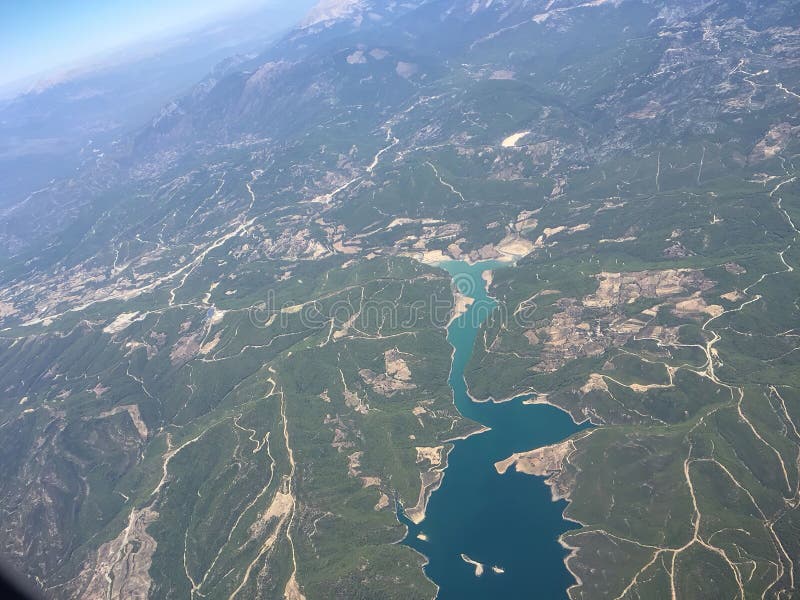 Flying above the land stock image. Image of height, mountains - 162546541