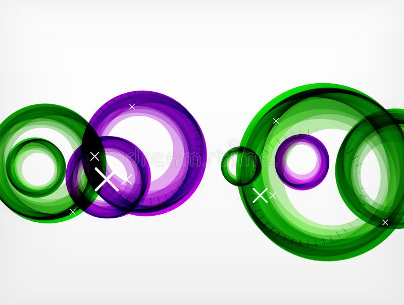 Flying Abstract Circles, Vector Geometric Background, Color Air Bubbles ...