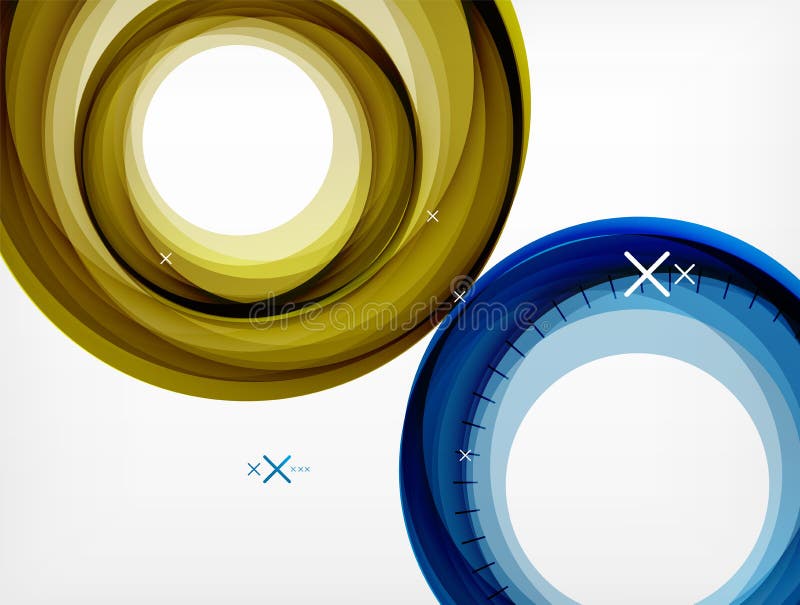 Flying Abstract Circles, Vector Geometric Background, Color Air Bubbles ...