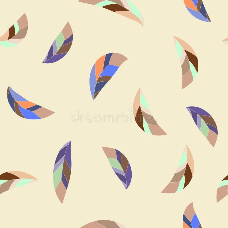 Flying Abstract Feathers Seamless Pattern Stock Vector - Illustration ...
