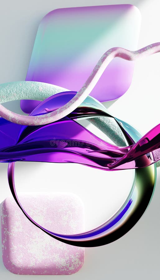 Flying Abstract Figures. Cloth Fabric Gradient Waves Abstract ...