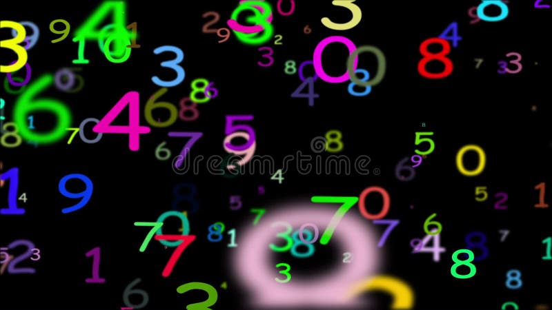 3D Flying through Numbers and Figures on a Black Screen. Stock Video ...