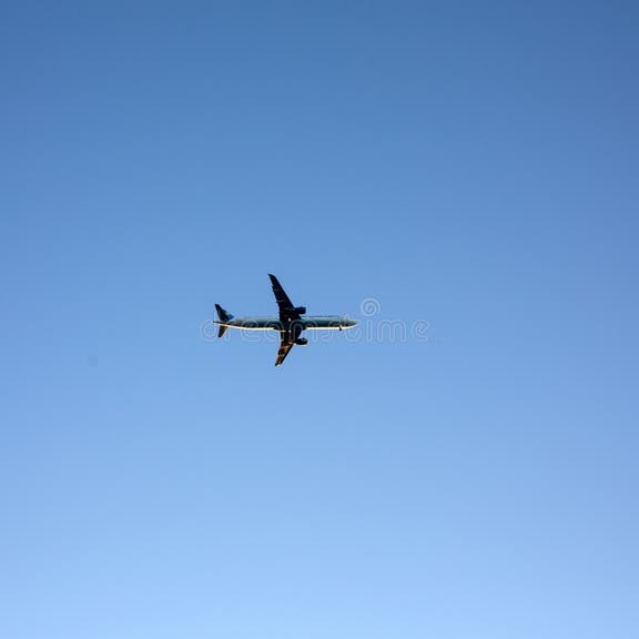 Flying Airplane in Beautiful Weather Editorial Photography - Image of ...