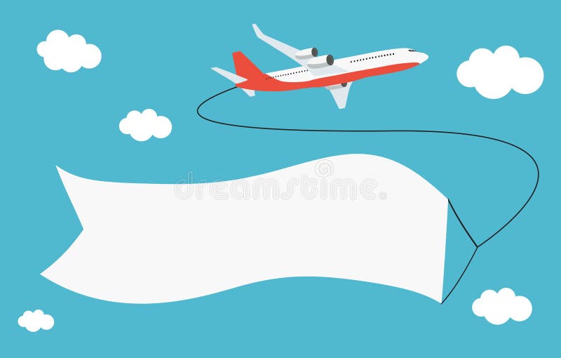 Flying Airplane with Place for Text. Vector Illustration Stock ...