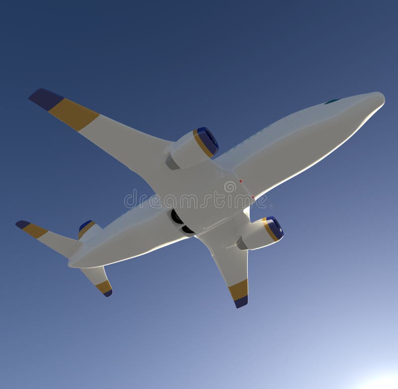 Flying airplane stock illustration. Illustration of aircraft - 46606912