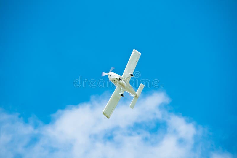Flying Airplane View From The Bottom Stock Image - Image of aviation ...
