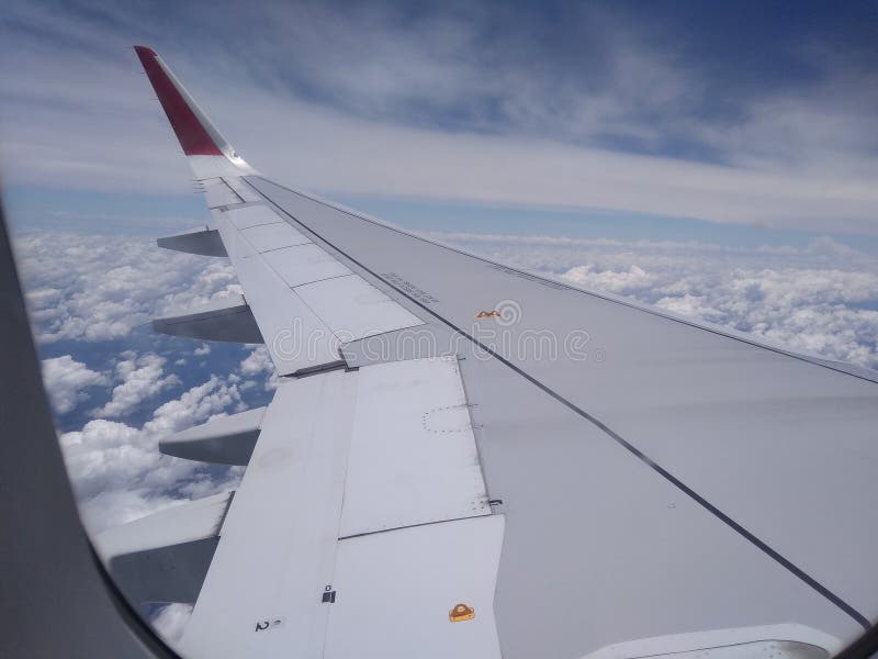 Flying Airport Cloud Window Sky Airplane Traveling Stock Photo - Image ...