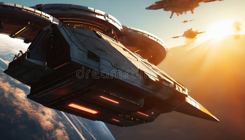 Flying alien ship stock illustration. Illustration of aircraft - 327951315