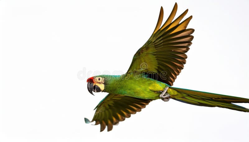 Flying Amazon Parrot Against a White Background Vibrant, Playful, and ...