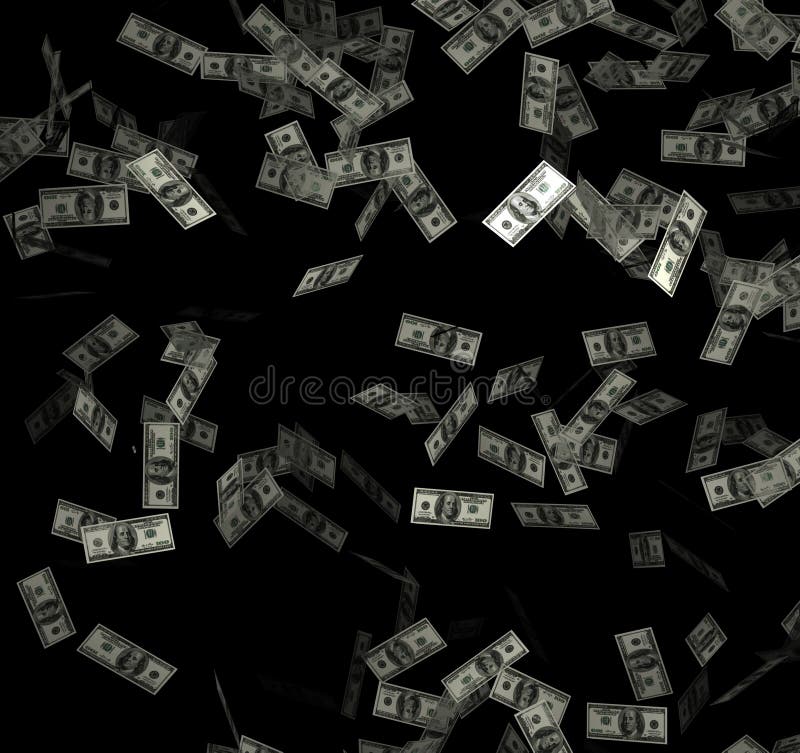 Flying American Dollars - 3d Rendering Stock Illustration ...