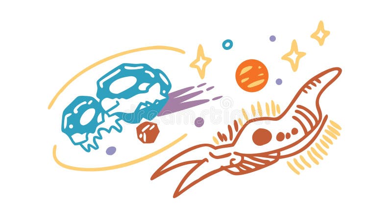 Flying Ancient Creatures and Fossils, Prehistoric Evolution, Vector ...