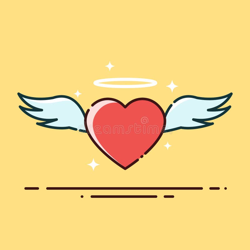 Flying Angel Heart stock vector. Illustration of icon - 83693863