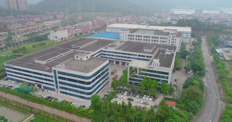 Flying Around a Modern Factory, Exterior of a Modern Factory ...