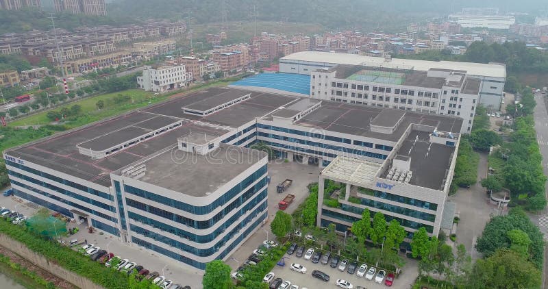 Flying Around a Modern Factory, Exterior of a Modern Factory ...