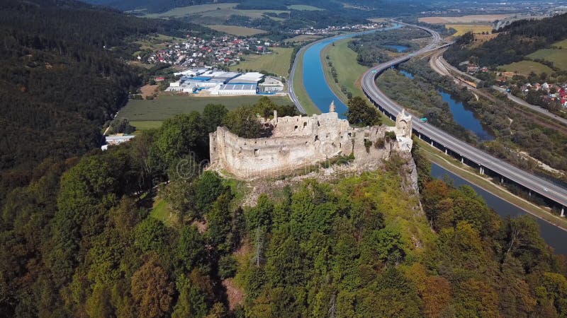 Castle in Slovakia. Medieval Stronghold on Extremely High and Steep ...