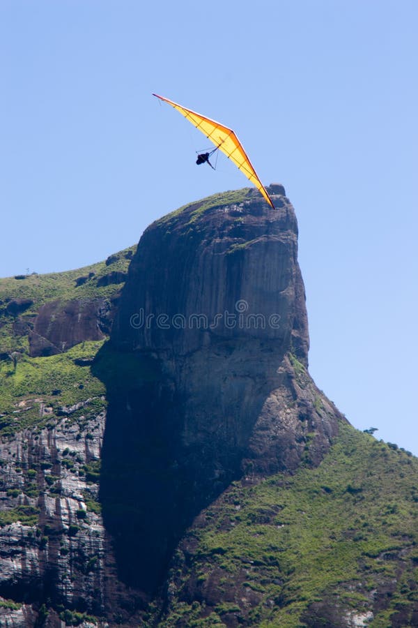 Flying Around Rock Mountain Stock Image - Image of emotion, extreme ...