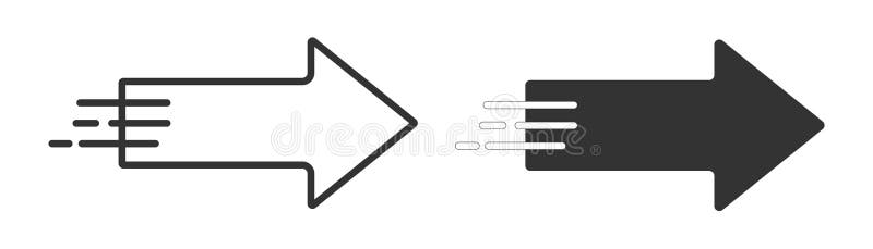 Flying Arrow Icon. Right Pointer Symbol. Sign Direction Vector Stock ...