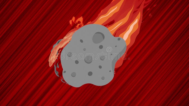 Flying Asteroid on Red Background Stock Footage - Video of looped ...