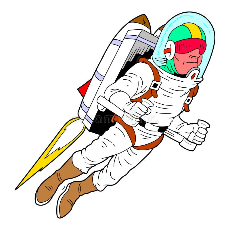 Flying astronaut stock vector. Illustration of character - 263393700