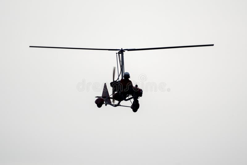 White Autogyro or Gyrocopter Stock Photo - Image of rotaplane ...