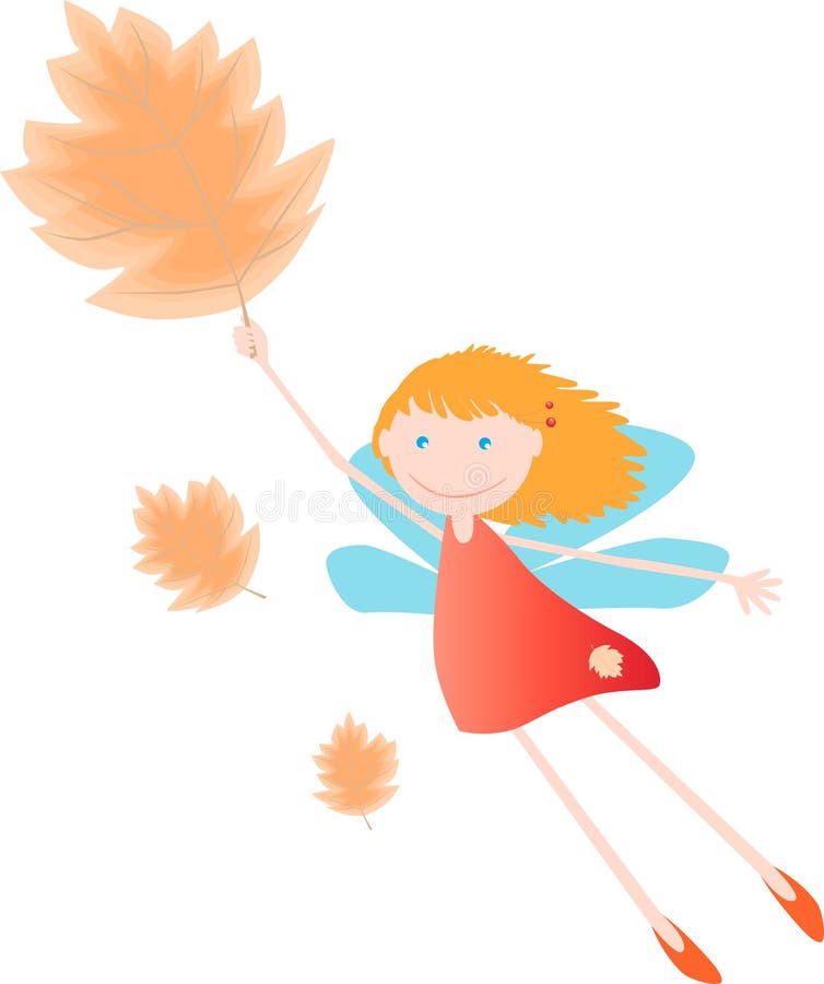 Flying autumn fairy stock vector. Illustration of magic - 46990392