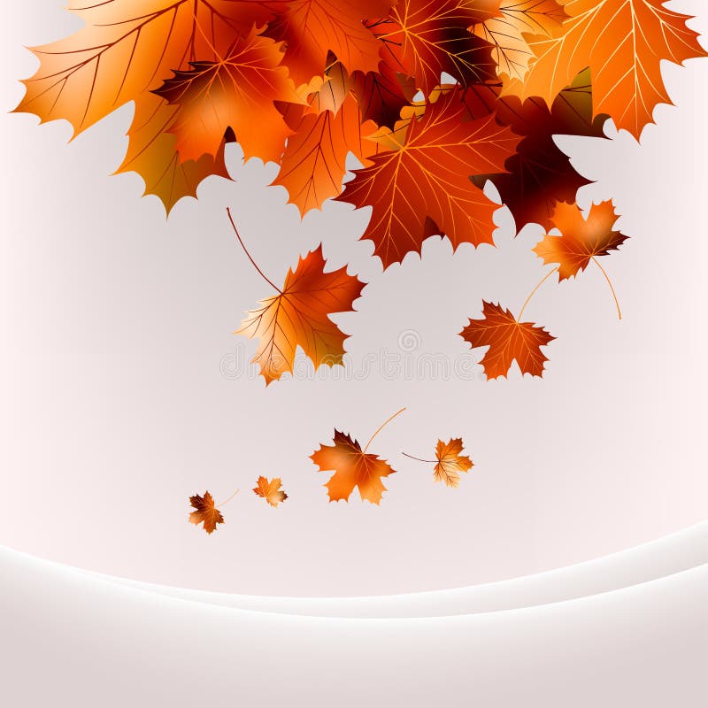 Flying Autumn Leaves Background. EPS 10 Stock Vector - Illustration of ...