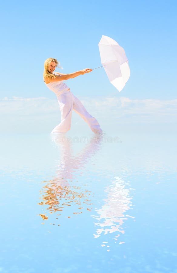 Girl Flying Away Umbrella Stock Photos - Free & Royalty-Free Stock ...