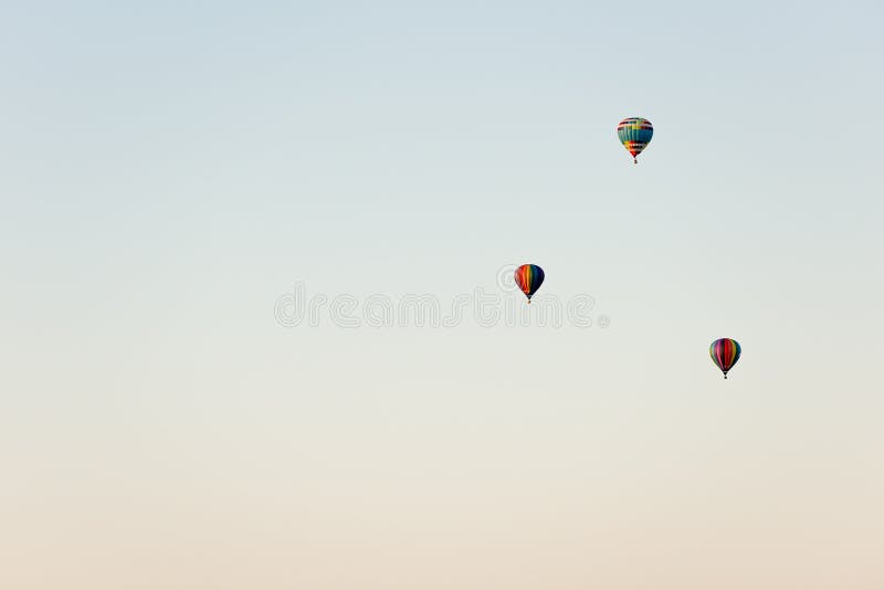 Flying in a Balloon. Three Objects in the Air Against a Cloudless Sky ...
