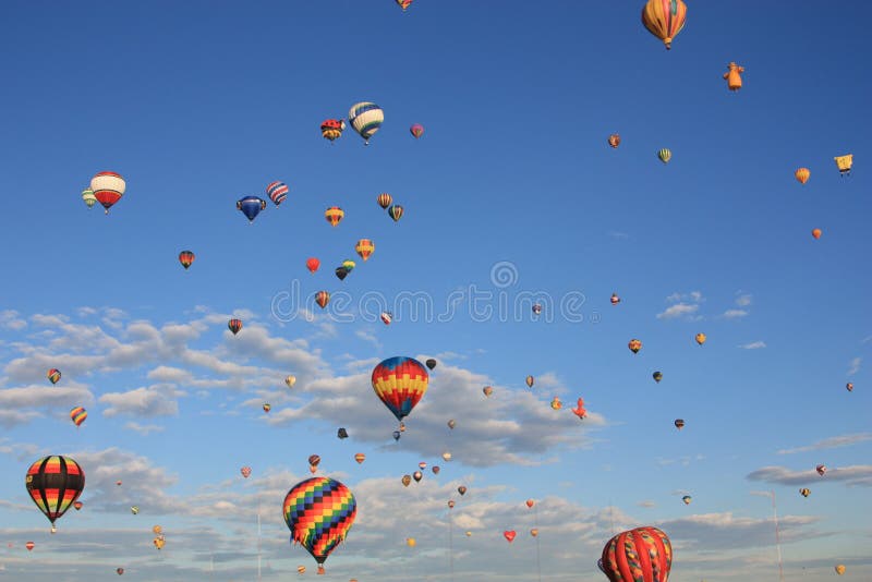 Flying balloons stock image. Image of high, flying, transportation ...