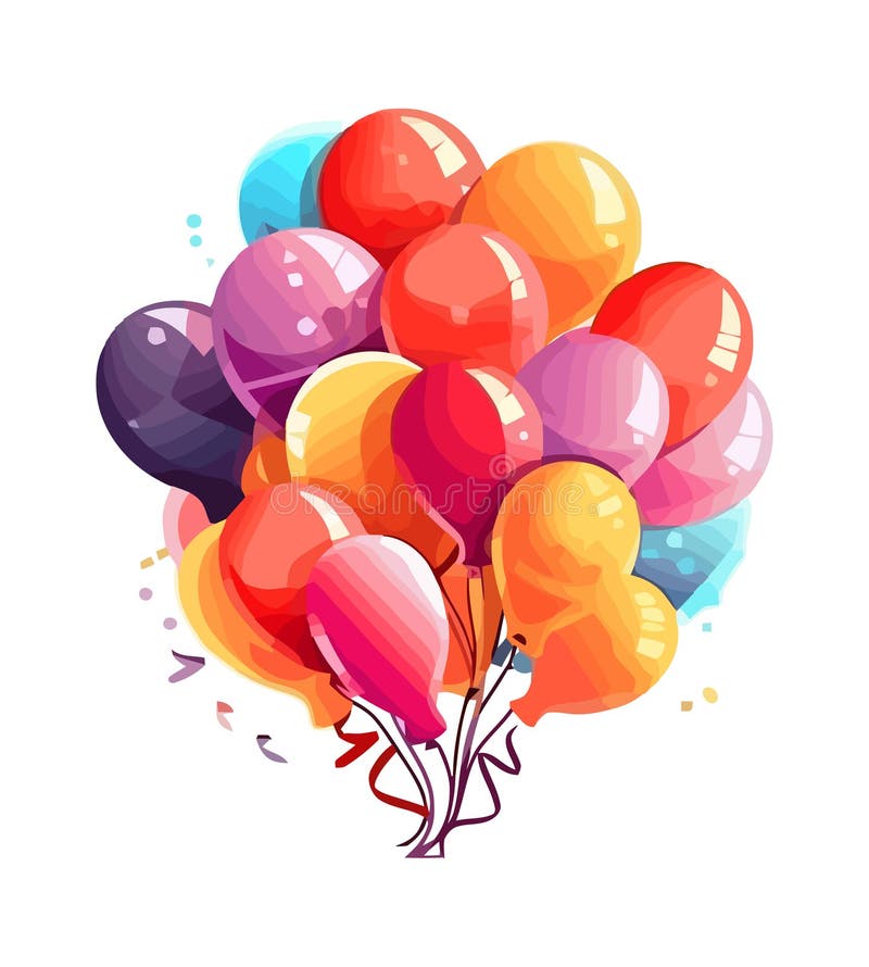 Flying Balloons Bring Joy To Celebration Stock Vector - Illustration of ...