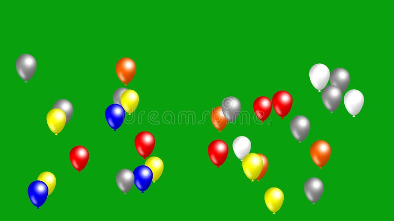 Flying Colourful Balloons Green Screen Motion Graphics Stock Footage ...