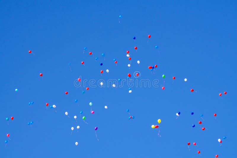 Flying Balloons Mid-air Objects Outdoors Play Reflexion . Stock Image ...