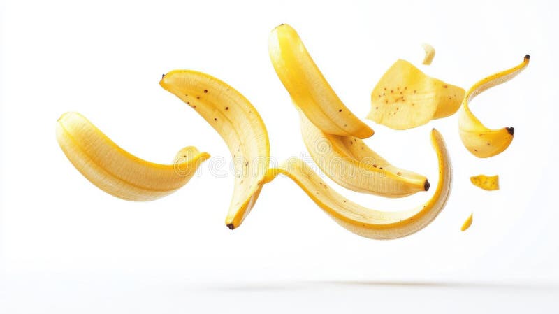 Flying Banana Peels, a Fruitful Image Stock Illustration - Illustration ...