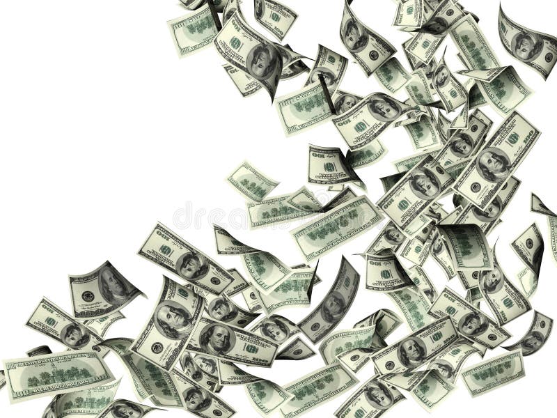 Flying banknotes of euro stock illustration. Illustration of bank ...