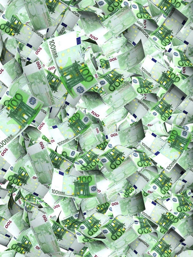 Flying banknotes of euro stock illustration. Illustration of capital ...