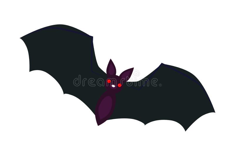 Flying Bat Creature with Spread Wings Vector Illustration Stock Vector ...