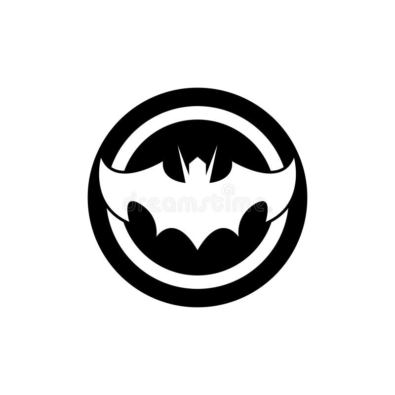 Flying Bat Silhouette Logo Design Vector Template Illustration Stock Illustration - Illustration ...