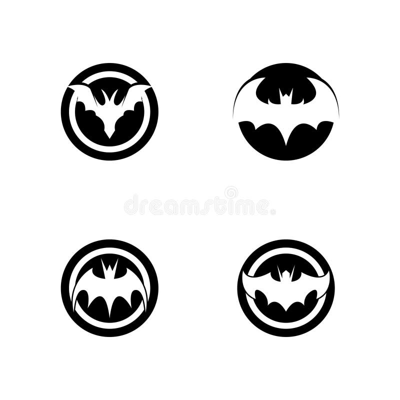 Flying Bat Silhouette Logo Design Vector Template Illustration Stock ...